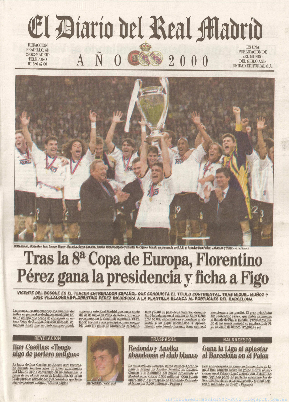 Historia Real Madrid 1902-2002: Diario del Real Madrid 2000