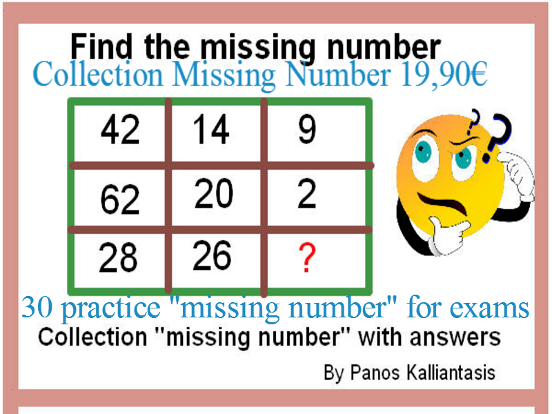 In competitive exams, there are always missing number questions.