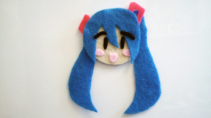 How to Make a Chibi Hatsune Miku Magnet from felt tutorial