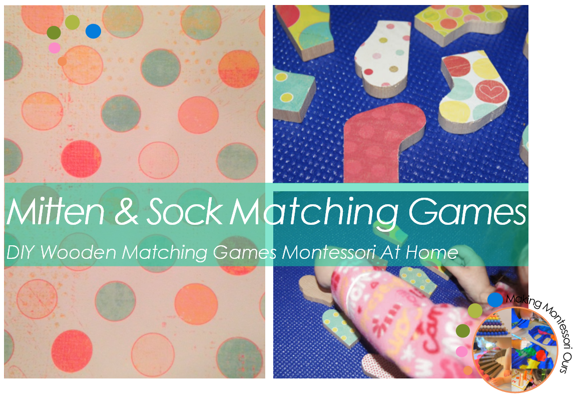 Mitten & Sock Matching Game, DIY Wooden Matching Game Montessori At ...