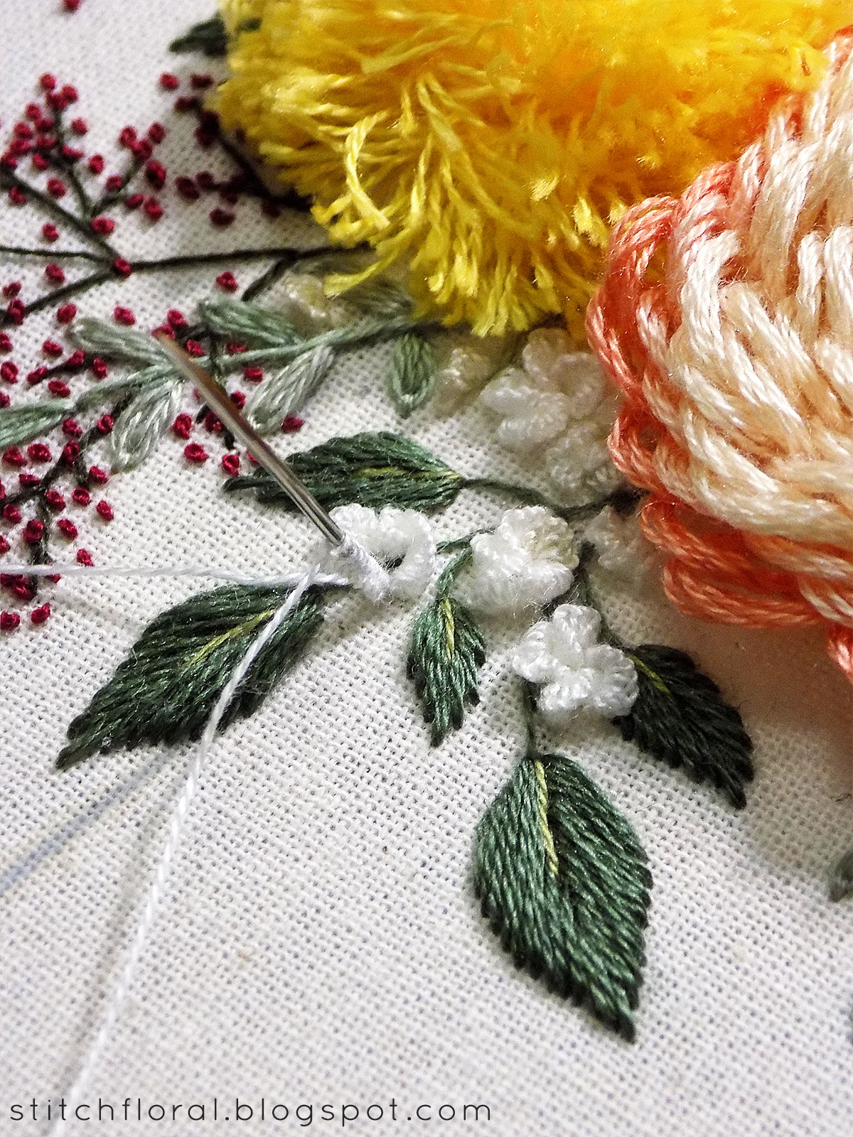 Flower Bouquet, Part 2 (and a short break notice) - Stitch Floral