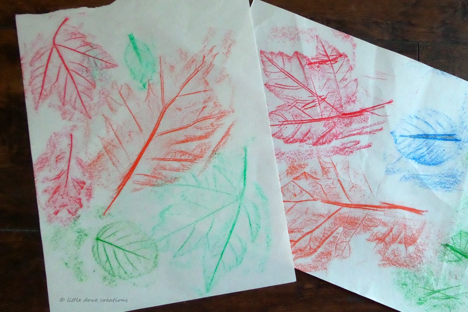 Little Dove Creations: toddler leaf rubbings