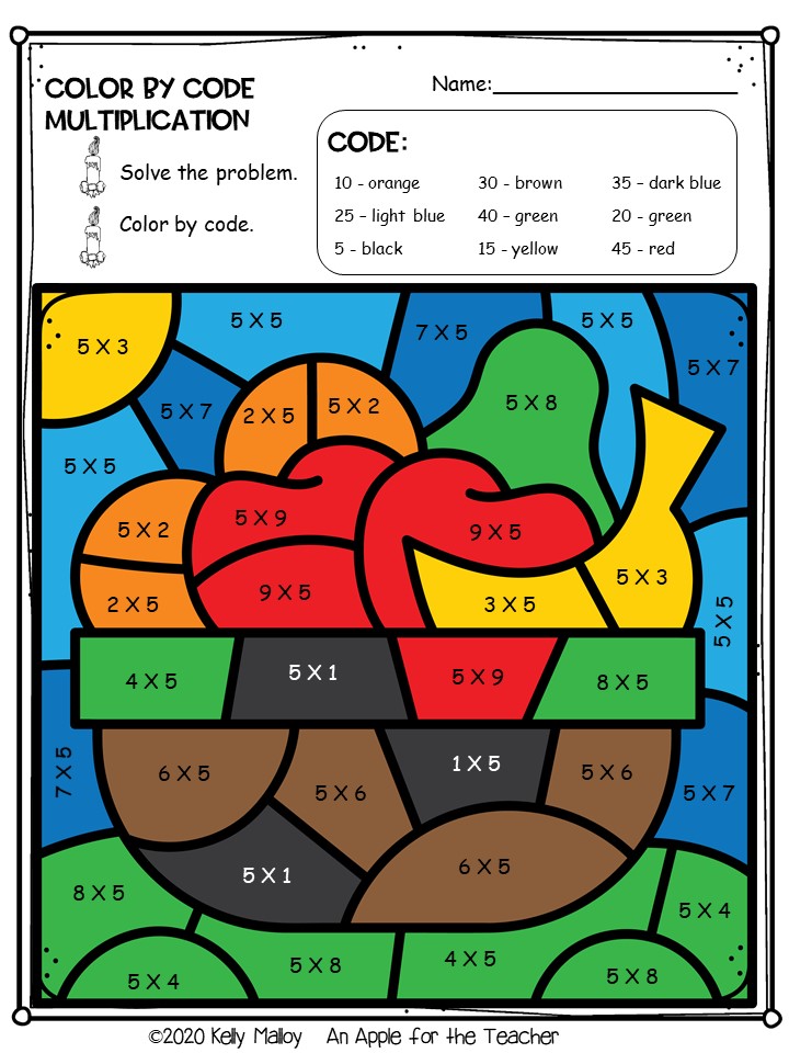 An Apple For The Teacher: Kwanzaa Color By Number Math Facts Practice ...