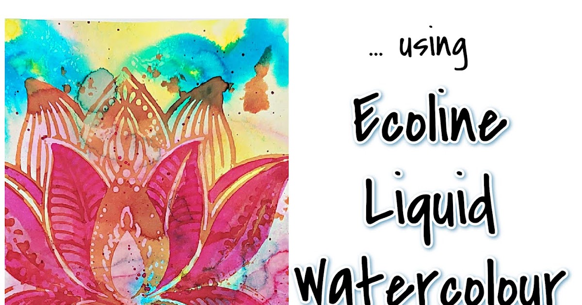 Create quick & easy backgrounds with Ecoline water colour inks + stencils