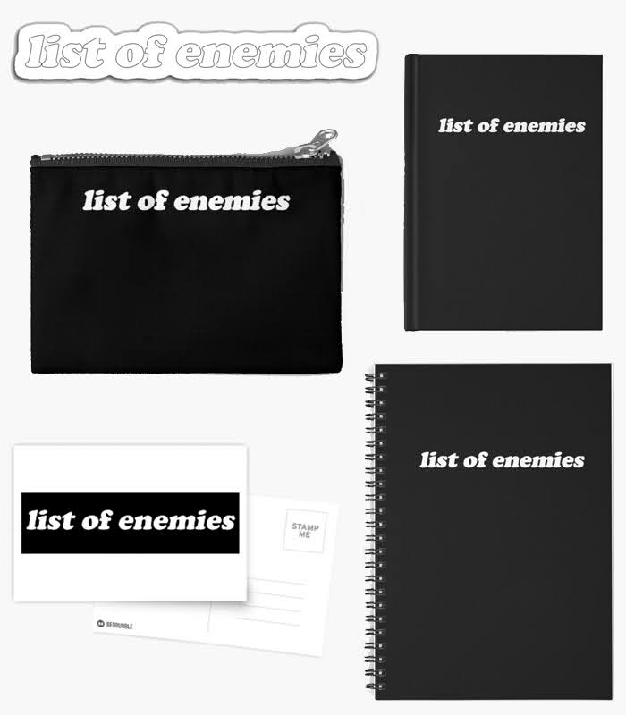 List of Enemies Stationery Collection | Inspirations have I none