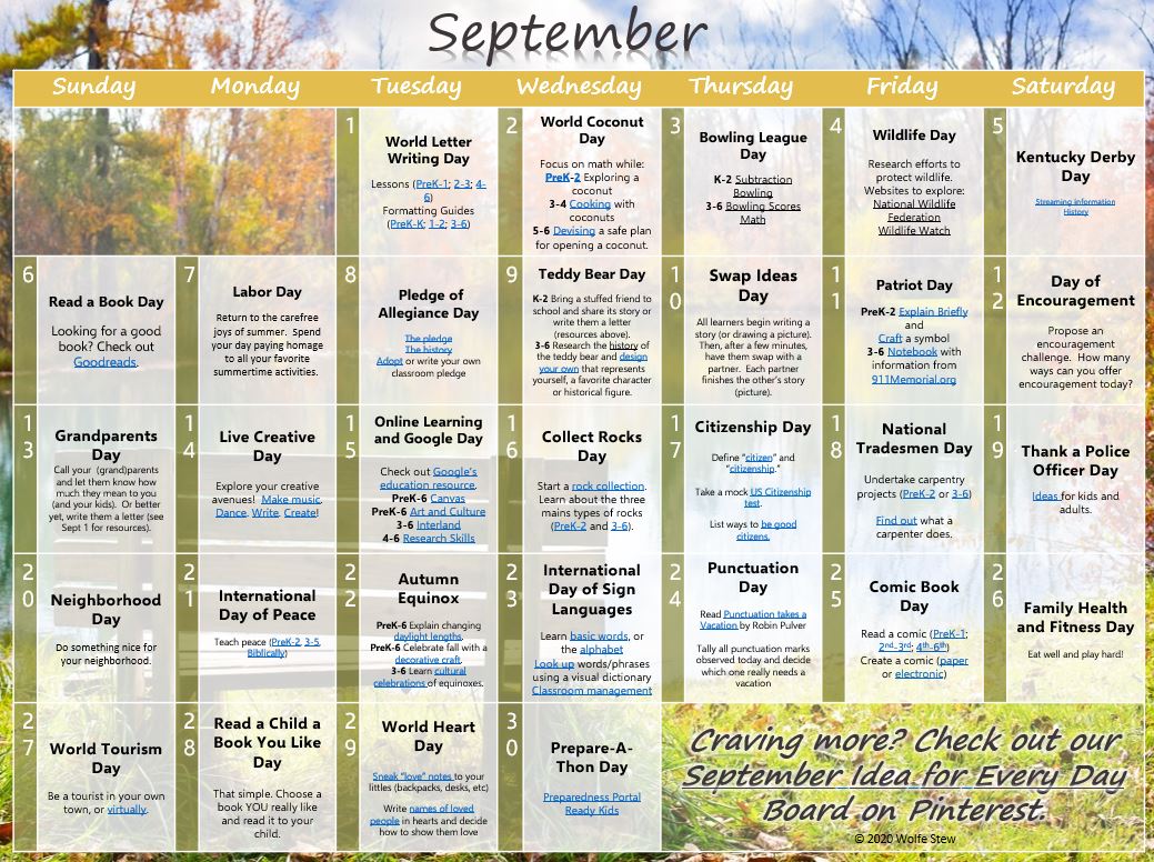 September Week 2 | An Idea for Every Day
