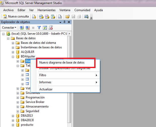Relación de tablas en SQL Server de forma grafica