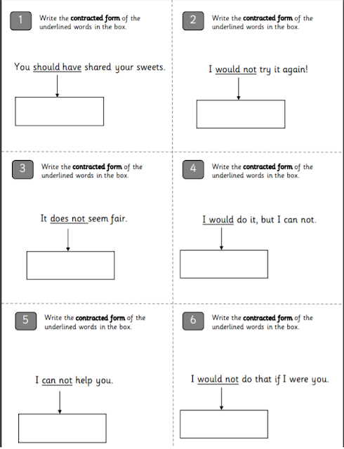 Year 6: Thursday grammar - contracted form