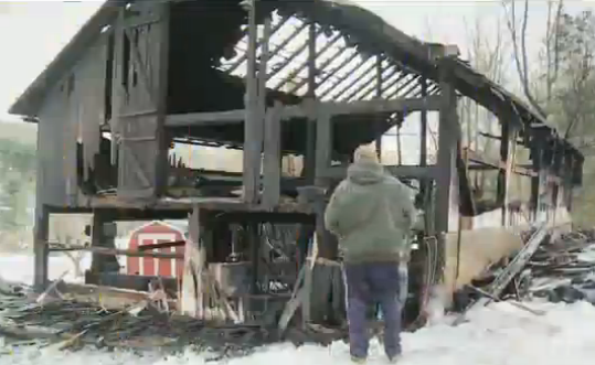 Fire Destroys Barn Near Pine Grove