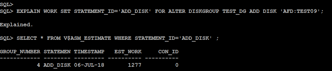 Estimate ASM Rebalance Operation Upfront