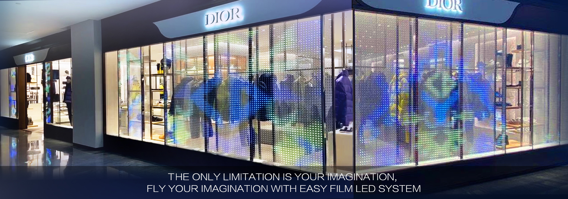 Transparent film LED Media video wall