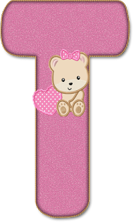 Alfabeto en Rosa con Ositos Bebé con Corazones. - Oh my Alfabetos!