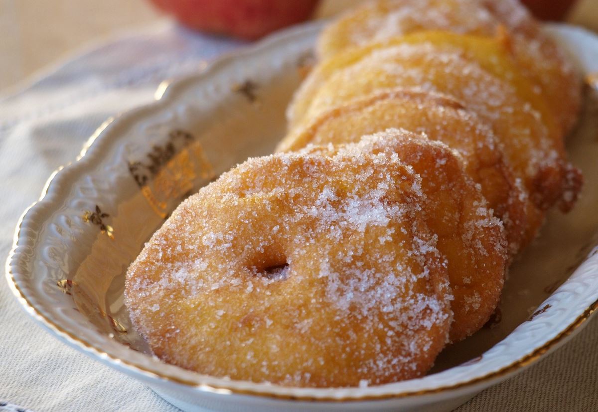 Argolas de maçã fritas - Receitas do Lamas