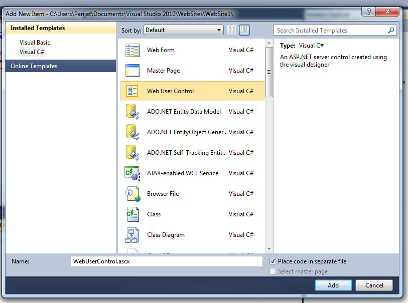ASP.NET User Control Basics: ASP.NET User Control Basics: