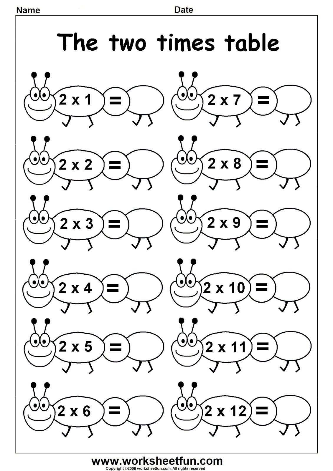 Arab Unity School | Grade 1 C | Blog: Maths - Multiply by 2 worksheets
