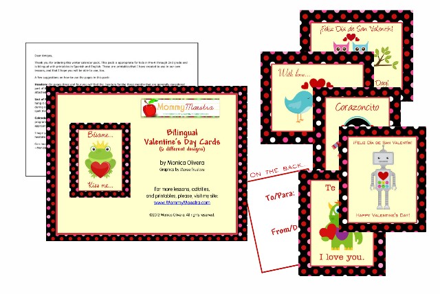 Mommy Maestra: Bilingual Valentine's Day Cards for Children {Printable}