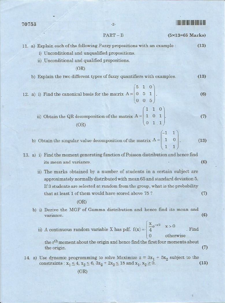 Anna University MA 5152-Applied Mathematics For Electronics Engineers ...