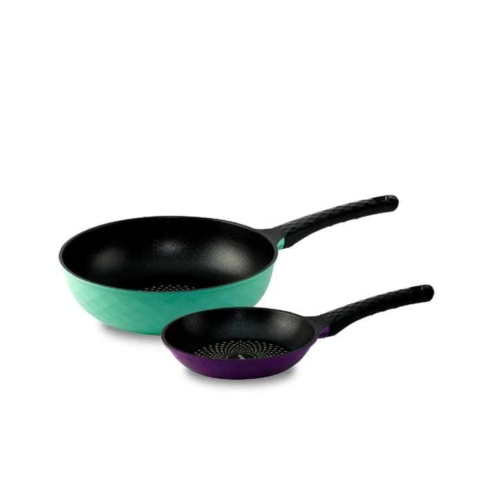 New OX-2820WF Oxone Green Wok & Purple Fry Pan - Situs Belanja Online ...