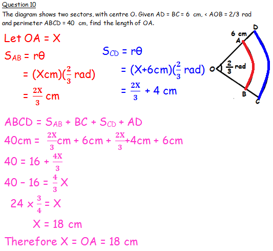 aay TUITION : F5 add math Chapter 1 Circular Measure - Q10