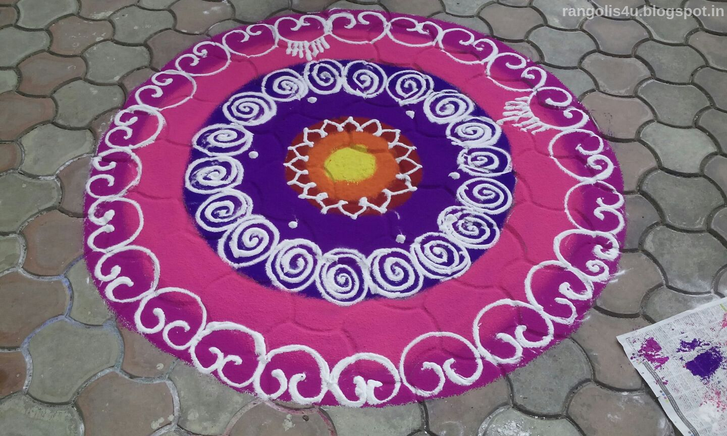 Beautiful Rangoli Designs: Huge Circle Rangolis For Vasant Panchami