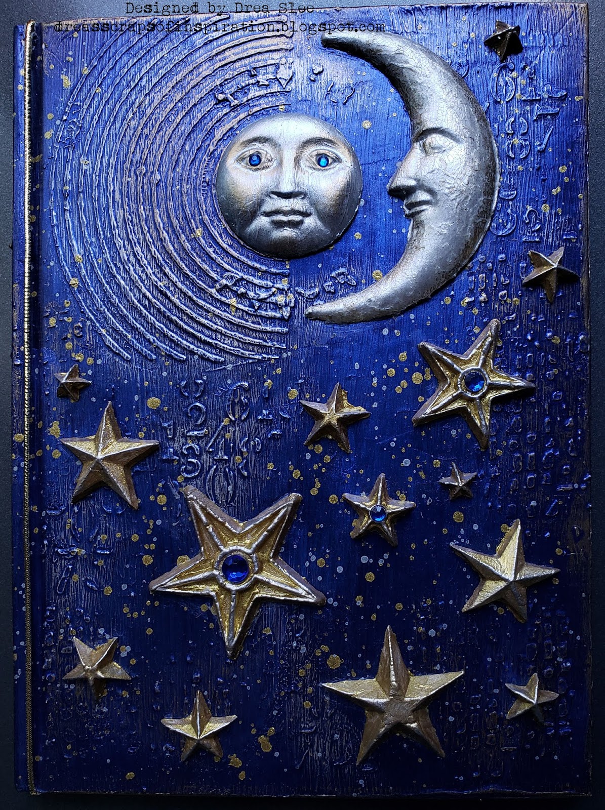 Drea's Scraps of Inspiration: Stars and Moons Journal Cover