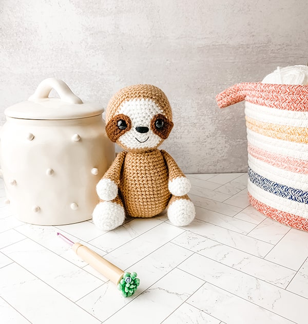 Free Crochet Sloth Pattern - Amigurumi Tutorial - Grace and Yarn