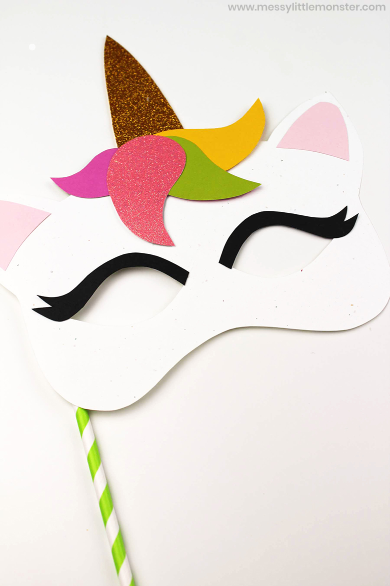 Easy Unicorn Mask Craft (with template) - Messy Little Monster