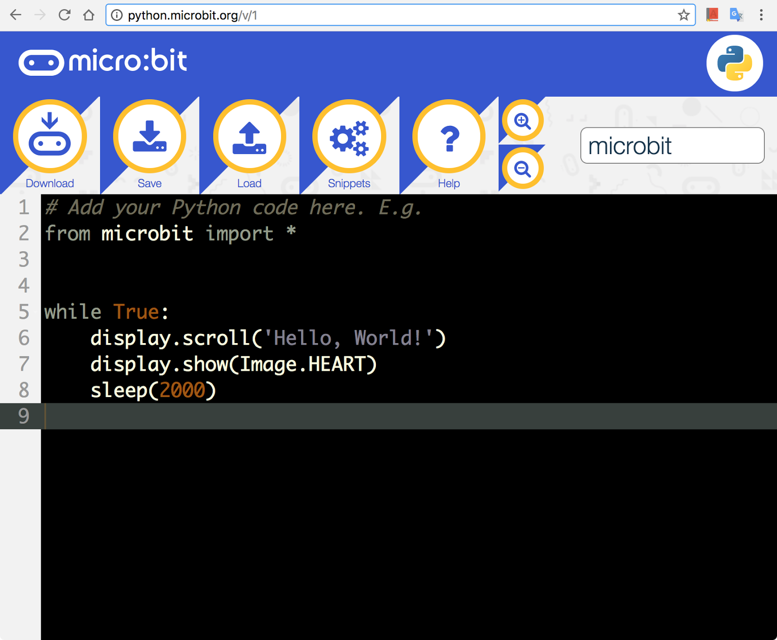 試架 Micro Bit 的 Python Editor 網站