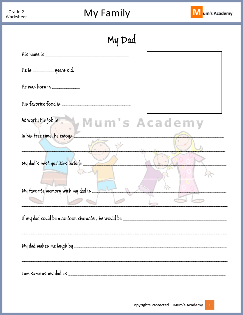 Grade 2 - Worksheet - Family Questionnaire - Mum's Academy