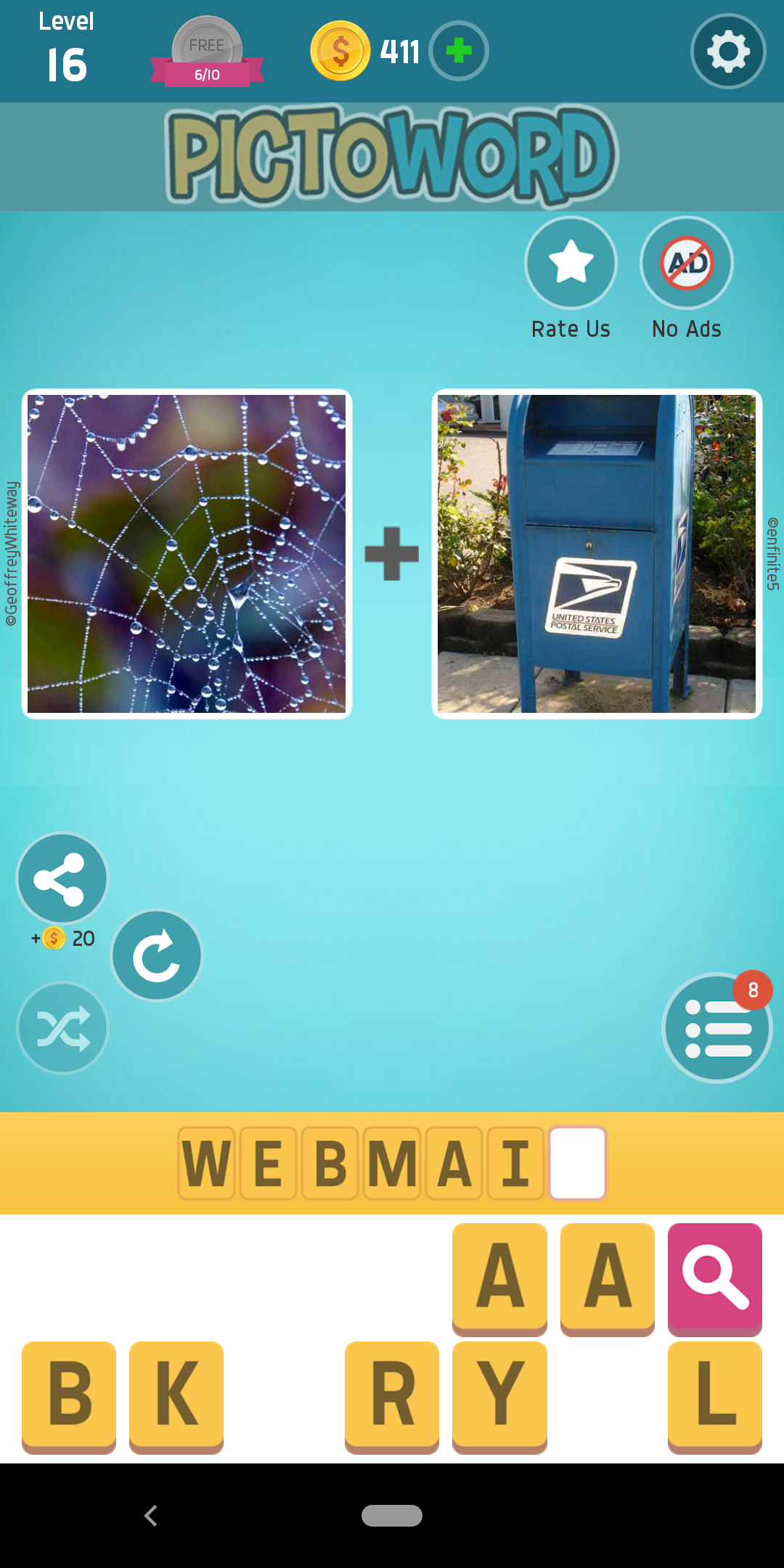 Answers for Pictoword (Kunci Jawaban Pictoword) Level 11-20 (Kooapps)