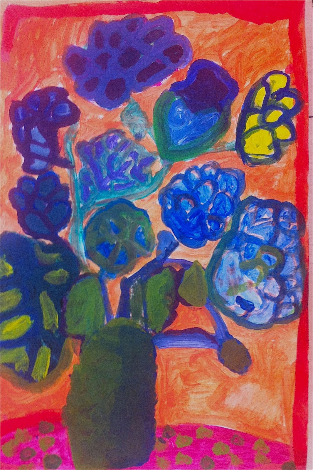 The Art Studio at PS 250: 3rd Grade Flower Still Life Paintings