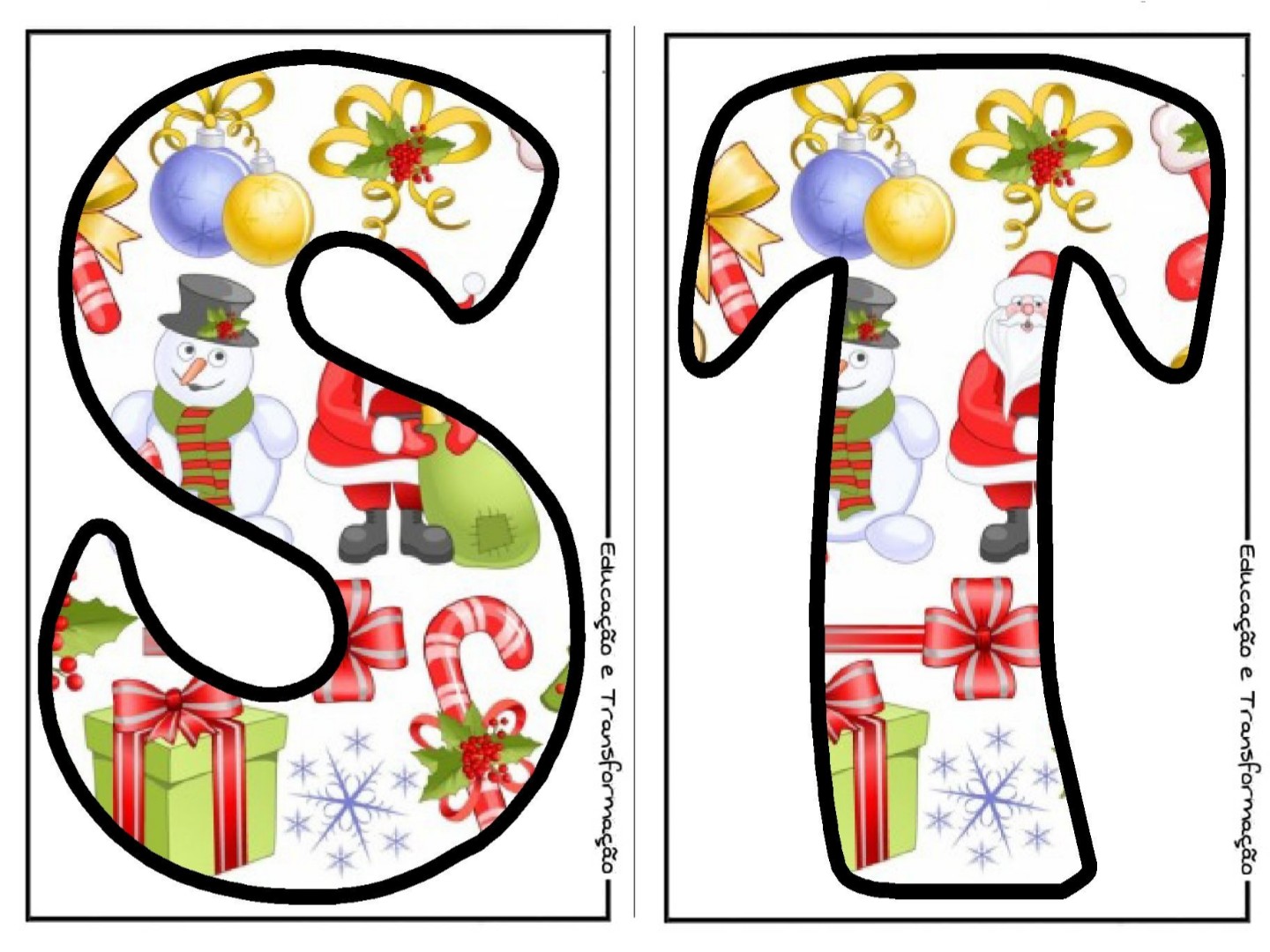 Natal: letras decoradas Letras personalizadas com a temática natalina ...