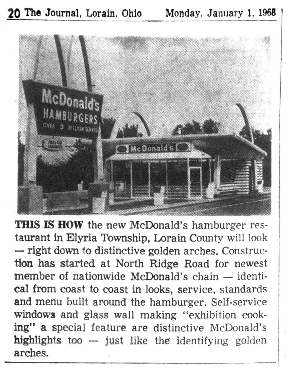 Brady's Bunch of Lorain County Nostalgia: McDonald's Coming to Elyria ...