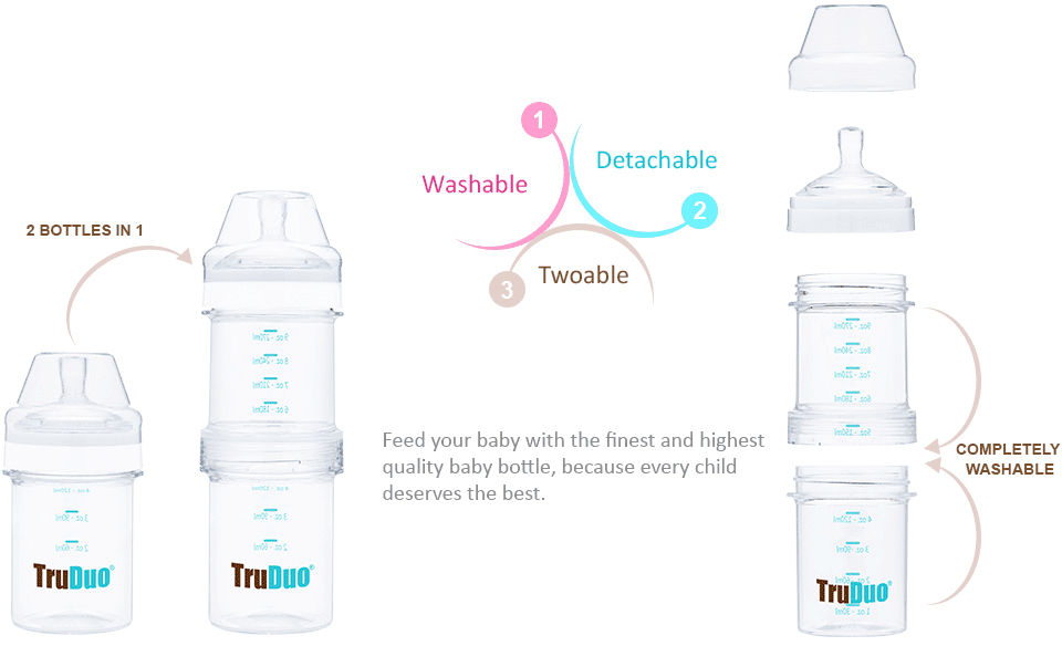 TruDuo - The First Ever Detachable Washable Baby Bottle • The Naptime ...