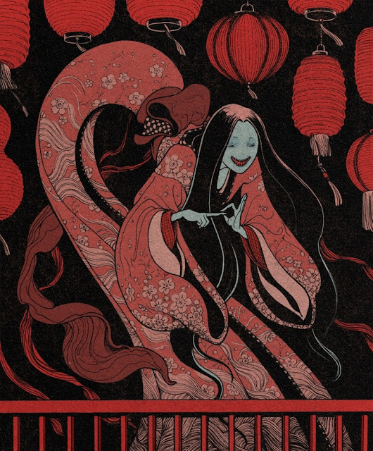 ตำนานผีญี่ปุ่น ทากะ อนนะ (Taka onna) ผีสาวตัวยาวจอมถ้ำมอง | อมรณา ...