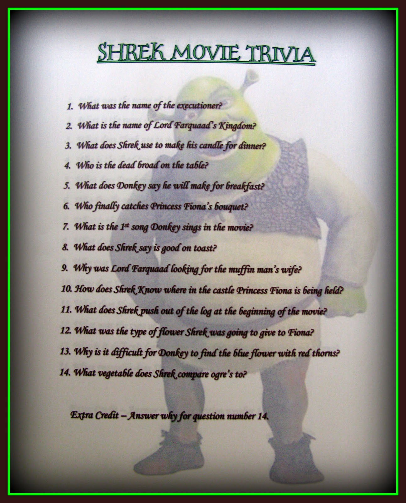 Festive Enchantments: B.V.C.C. Youth Groups Shrek Movie Night Party