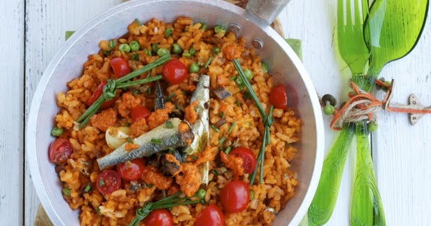 Aligue (Shore Crab Roe) Rice With Sardines