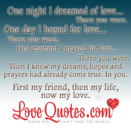 One Night I Dreamed Of Love | Images Love Quotes