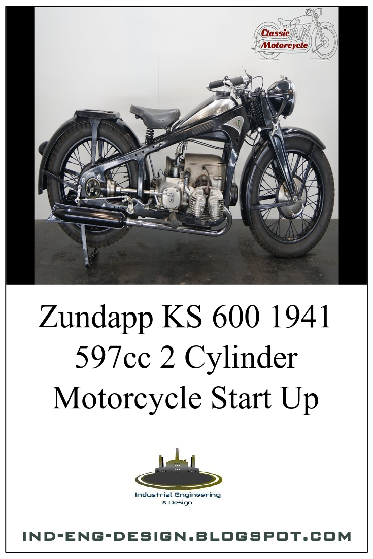 Zundapp KS 600 1941 597cc 2 Cylinder Motorcycle Start Up | ind-eng-design