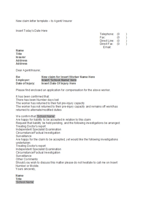 Workers Compensation Denial Letter Template ~ Resume Letter