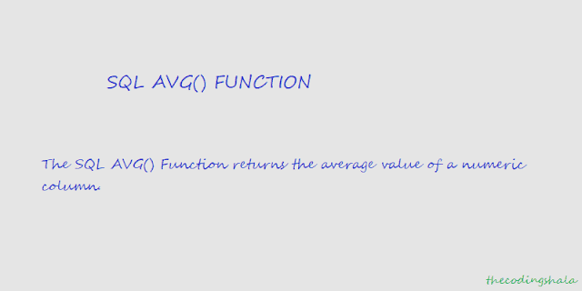 SQL AVG() Function - The Coding Shala