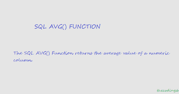 SQL AVG() Function - The Coding Shala