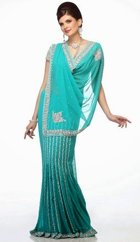 Saree - Fishtail / Fish-Cut / Fish Bottom Saree 2015-2016 - Pakistani ...