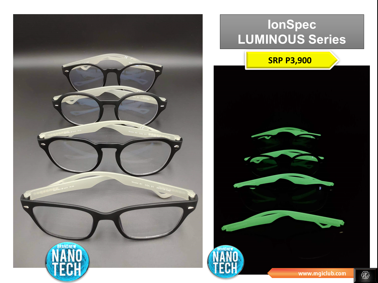 NANOSPEC LUMINOUS SERIES P3,900 ~ MGI - IONSPEC AND NANOSPEC EYE WEAR ...
