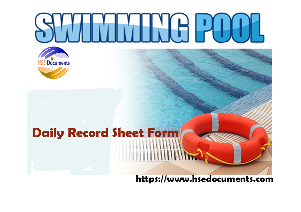 Swimming Pool Daily Record Sheet Form - HSE Documents