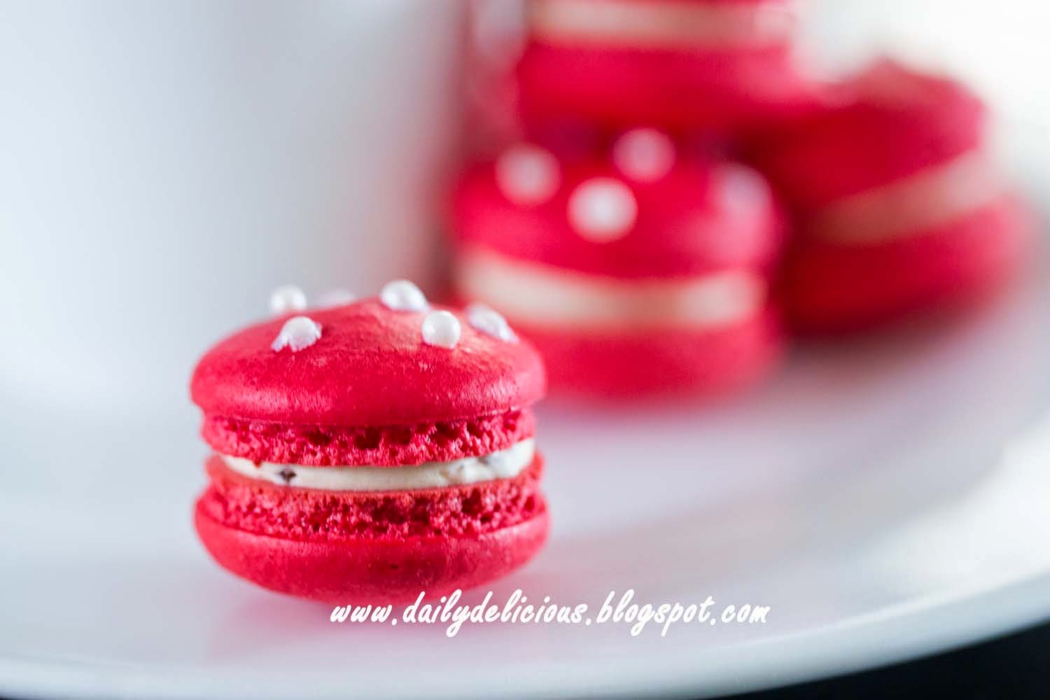 dailydelicious: Red berry Macarons