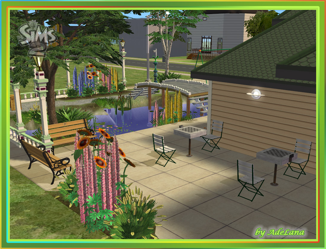 My Sims city block: "Цвета радуги" кафе (The Sims 2)