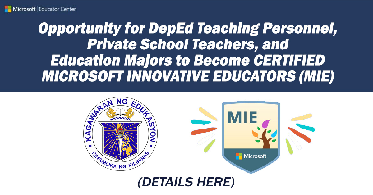 Opportunity for DepEd personnel to become Certified Microsoft ...