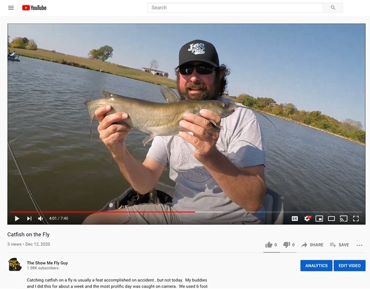 The Show Me Fly Guy: Catfish on the Fly YouTube Video