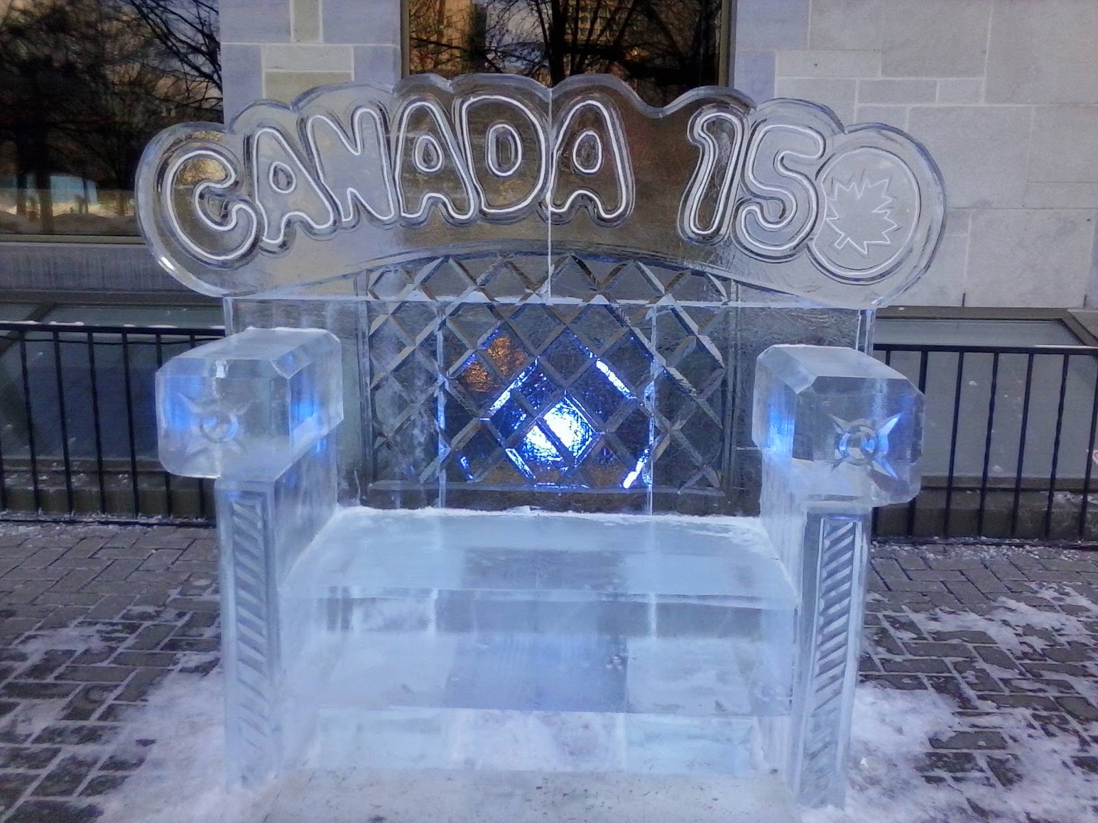 Ottawa Daily Photo: Carved Ice And Cold Seats